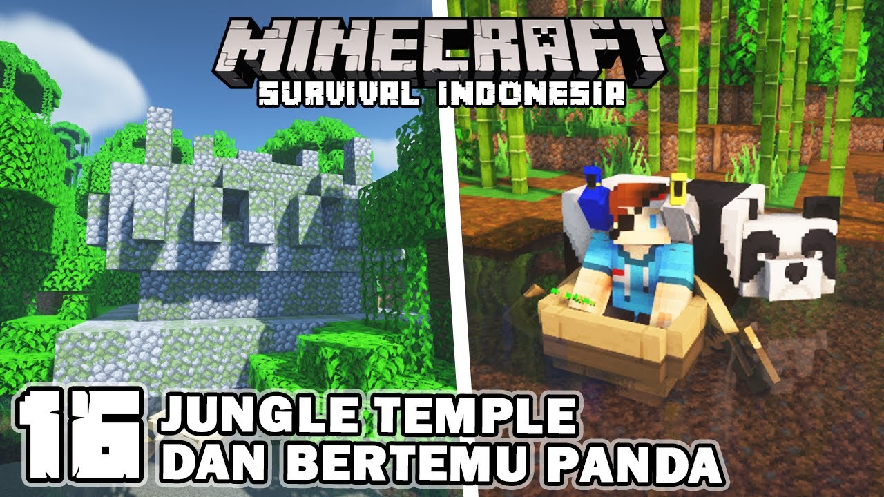 AKU BAWA PULANG PANDA DAN KETEMU JUNGLE TEMPLE !!🐼-Minecraft Survival ...
