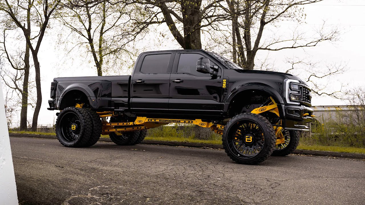 Black & Yellow 2024 Ford F450 Platinum w/ Any-Level Lift Kit - YouTube
