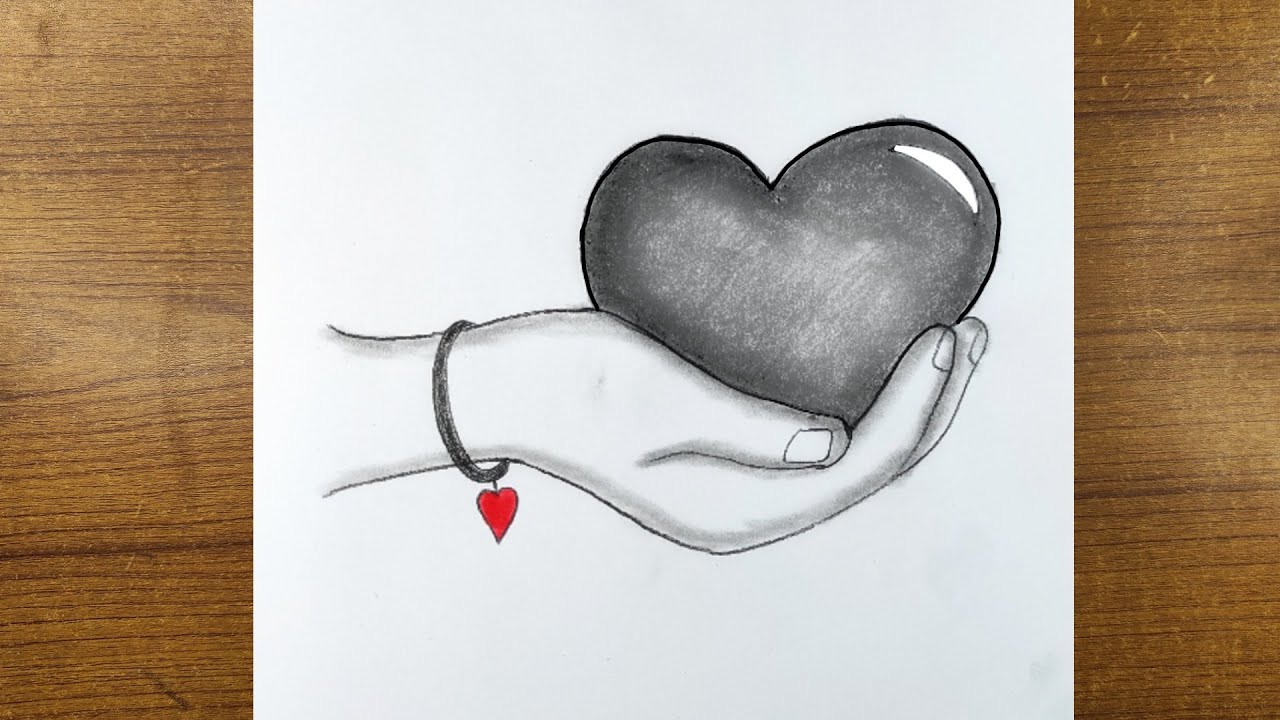 How To Draw Hands Drawing Tutorial Draw Hands holding Love drawing for ...