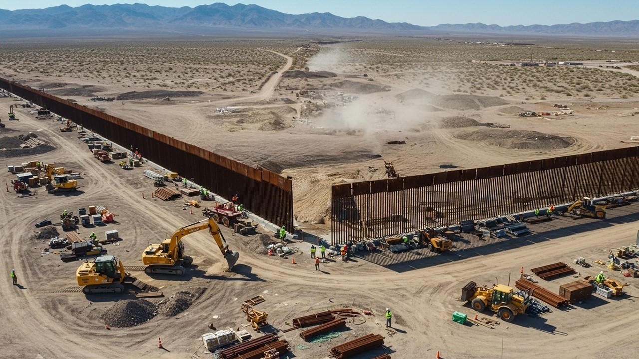 US-Mexico Border: Construction Continues on Texas' Historic Border Wall ...