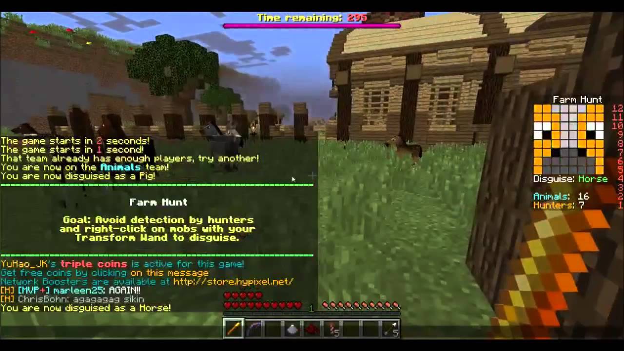 Farm Hunt on the Hypixel server with Kitty and Chet - YouTube