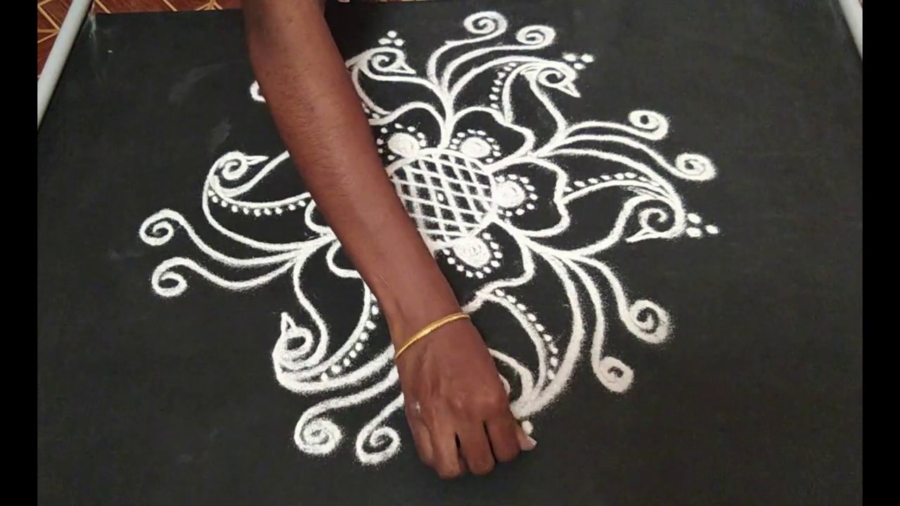 Beautiful daily rangoli design//latest mango rangoli design for ...
