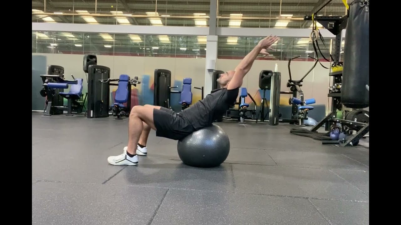 Myotatic Crunch On Gym Ball - YouTube