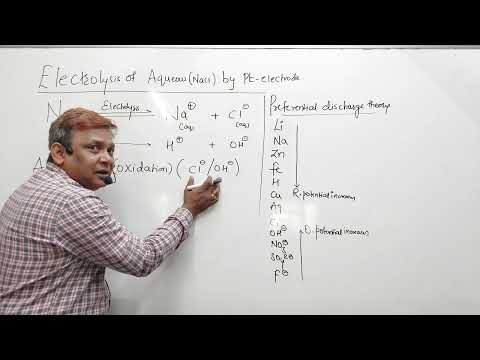 Electrochemistry Class 12 Electrolytic cell. Electrolysis of aq. NaCl ...