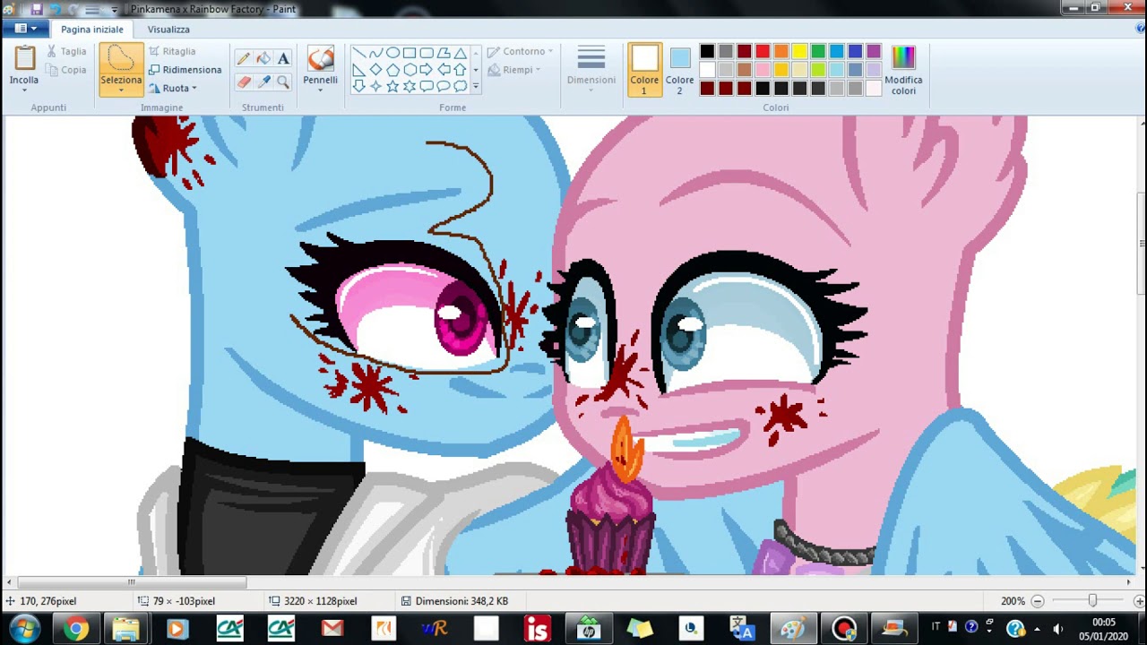 Pinkamena And Rainbow Factory Dash