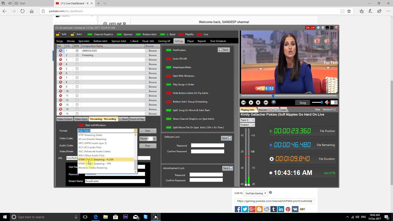 Stream Amigo Playout To Youtube Live - YouTube