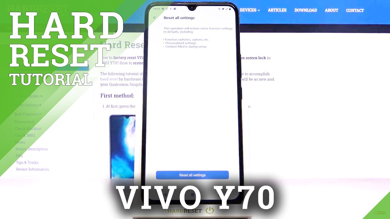 How to Reset All Settings on VIVO Y70 – Restore Factory Settings - YouTube