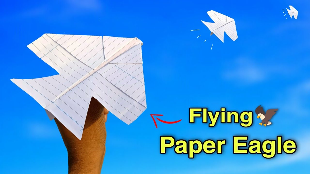 paper eagle flying, notebook paper eagle, new paper bird plane, how to ...