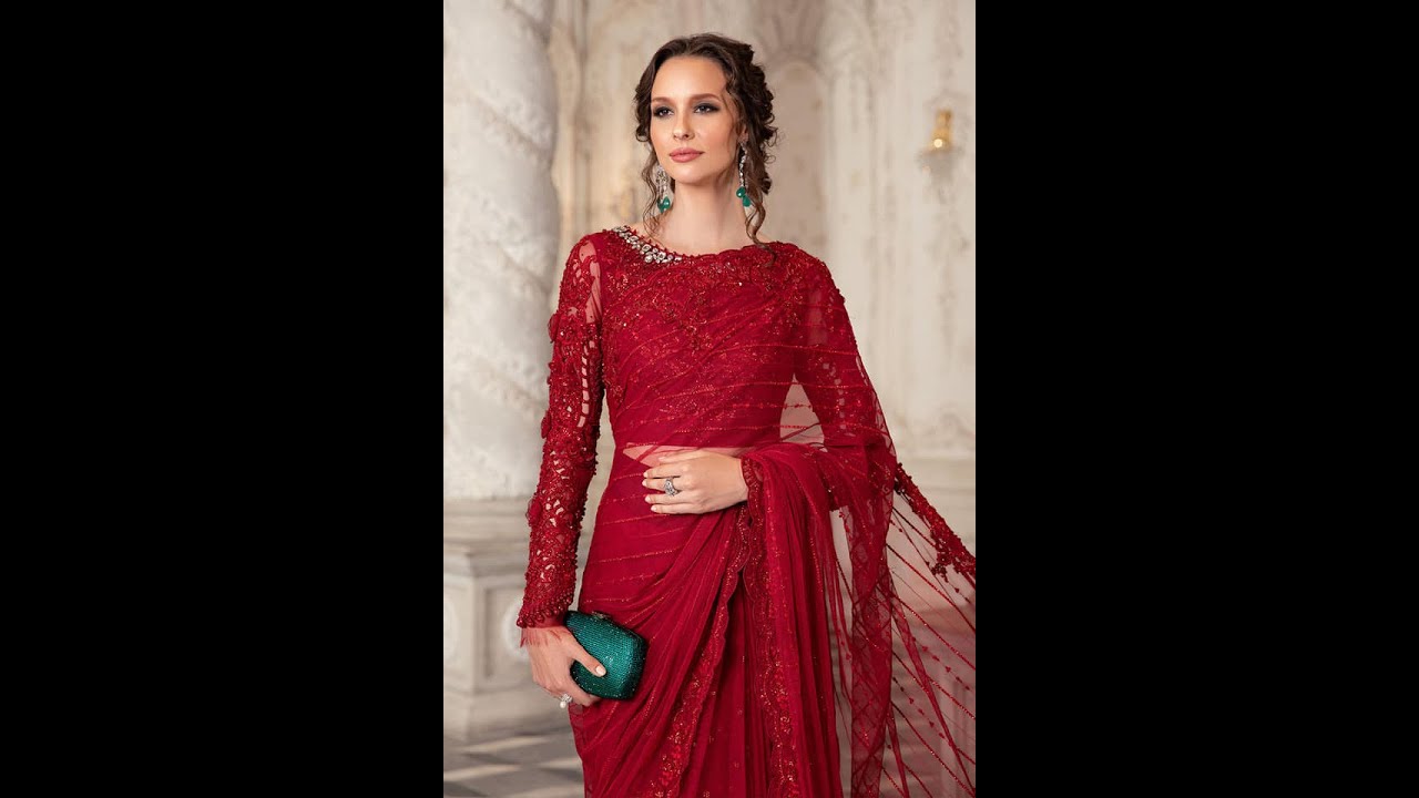 MARIA.B COUTURE RED MC-051 FULLY EMBROIDERED (HAND WORK SAREE) ON ...