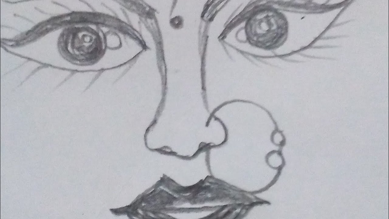 how to draw ma durga easy drawing pencile drawing skech drawing - YouTube