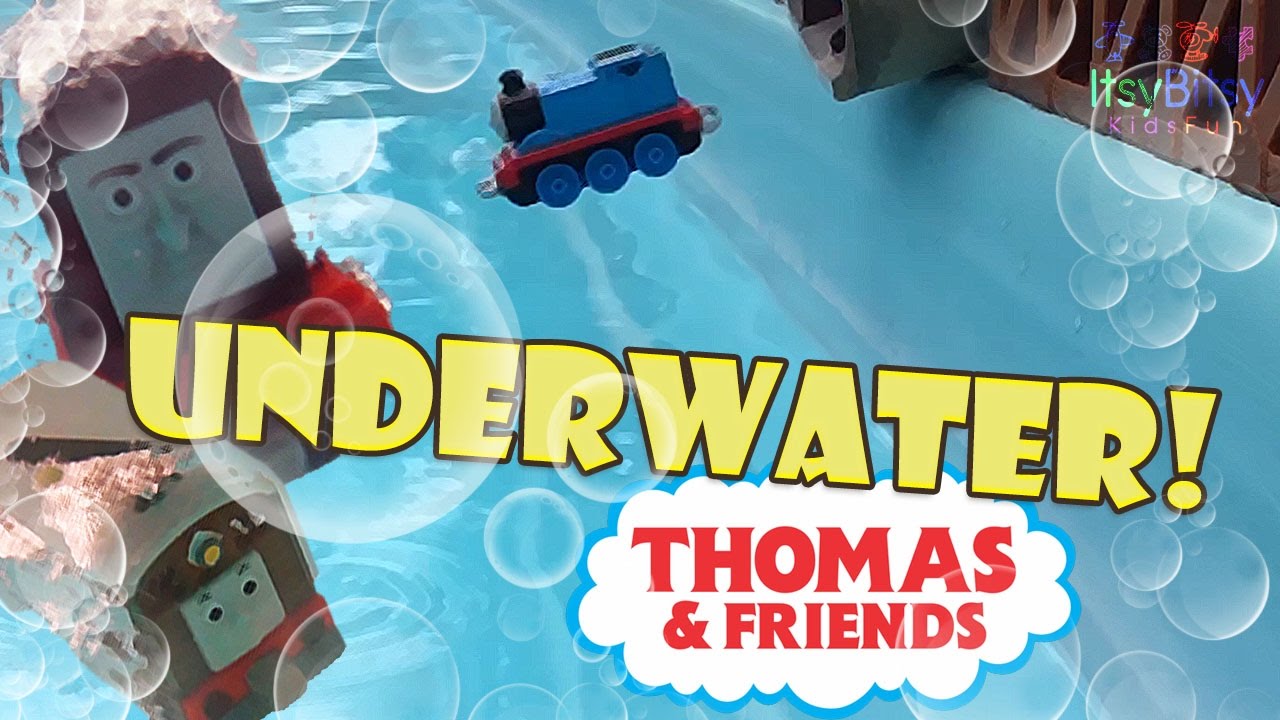 THOMAS AND FRIENDS - UNDERWATER! TRAINS JUMP IN THE POOL! Playtime idea ...
