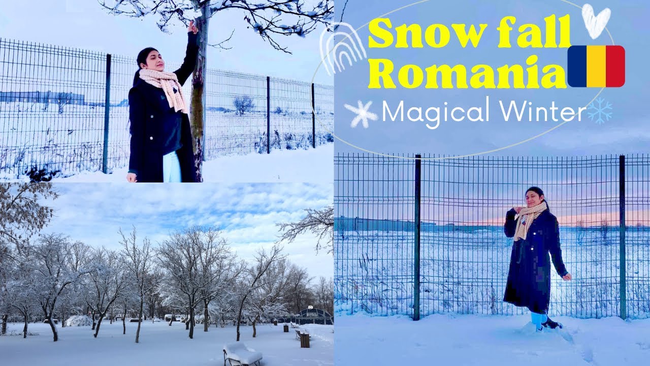 Experiencing first time snow, Romania ️ #susanna # a vlog with snow ...