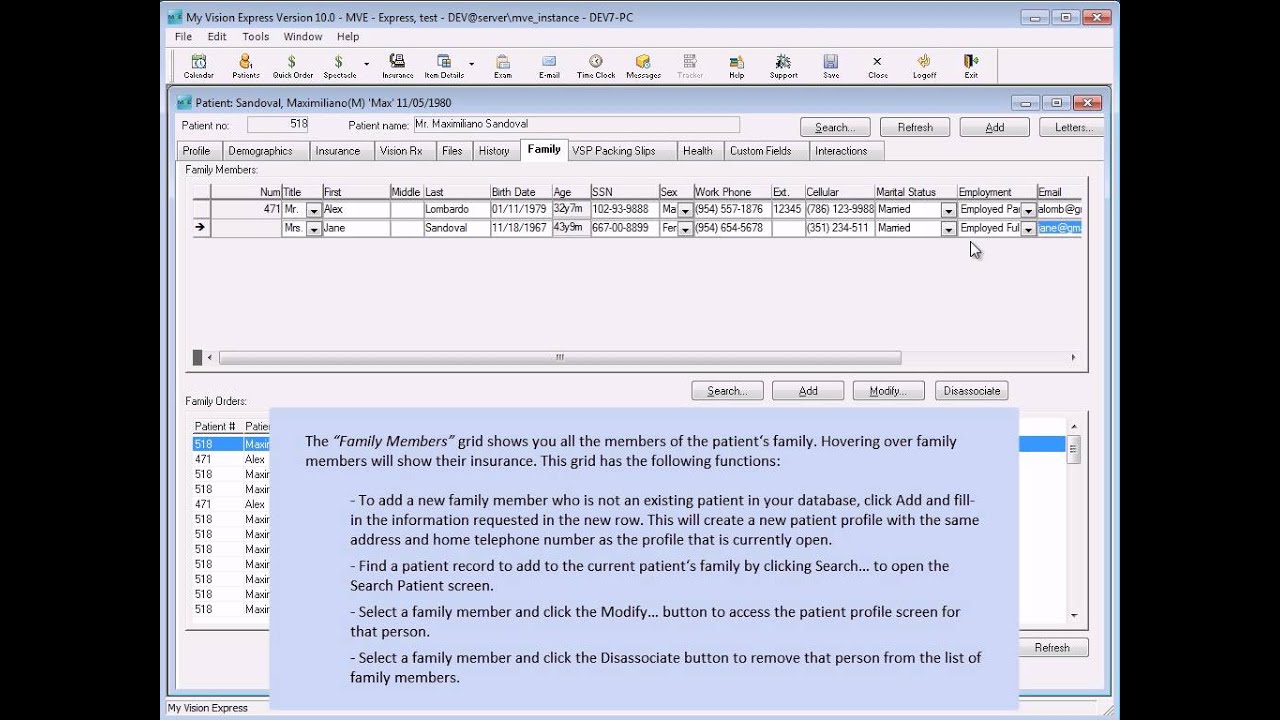 Patient - How to use the Family Tab - YouTube