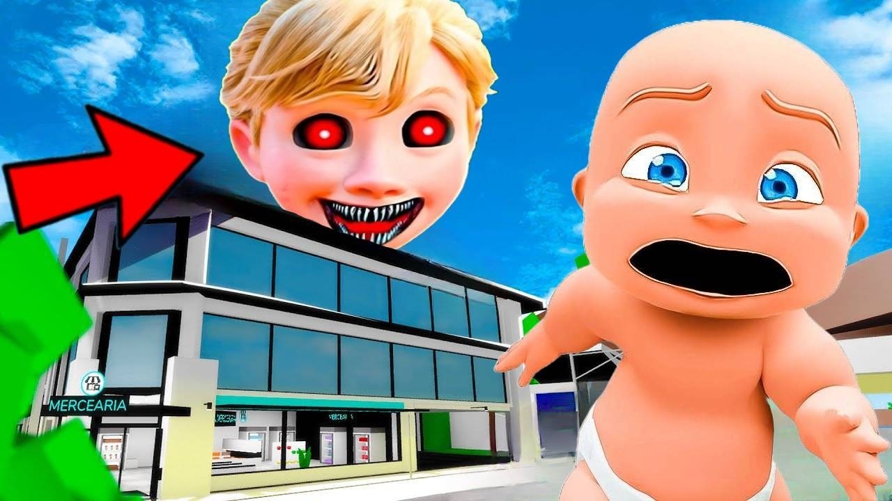 Baby Escapes EVIL RILEY HEAD In BROOKHAVEN! - YouTube