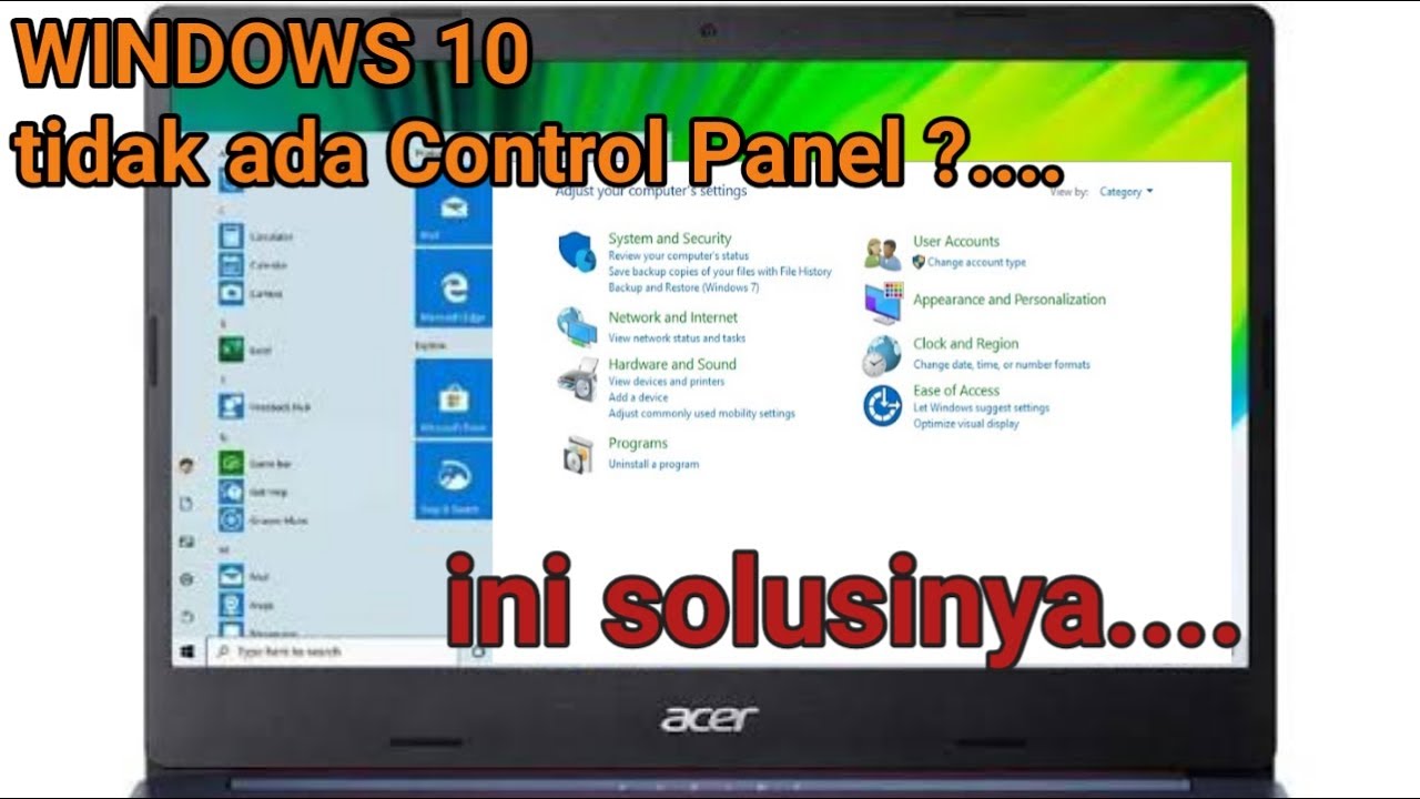 Cara Menampilkan Control Panel Laptop Windows 10 Terbaru - YouTube