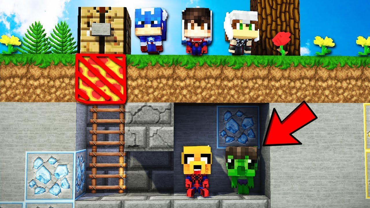 ¡EL MEJOR ESCONDITE DE LOS VENGADORES! 😂😱 - MINECRAFT ESCONDITE CON LOS ...