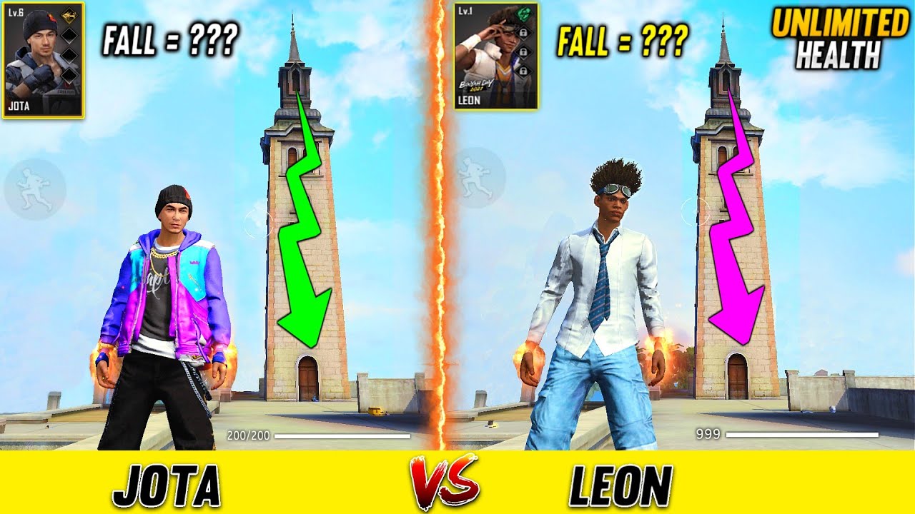 LEON VS JOTA ABILITY TEST IN FREE FIRE | LEON CHARACTER ABILITY TEST ...