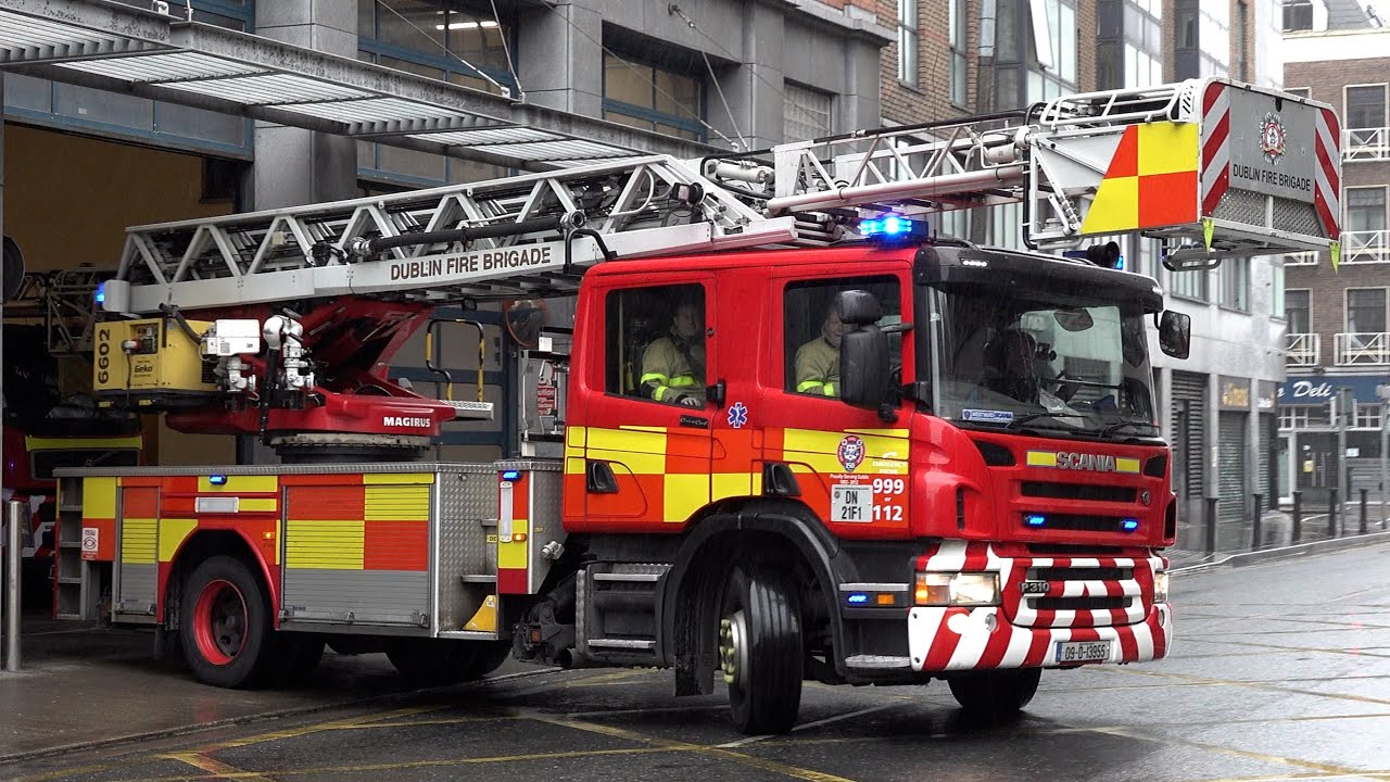 Fire trucks, ambulances, and more responding from Dublin Fire Brigade HQ 🚒 🚑 - YouTube