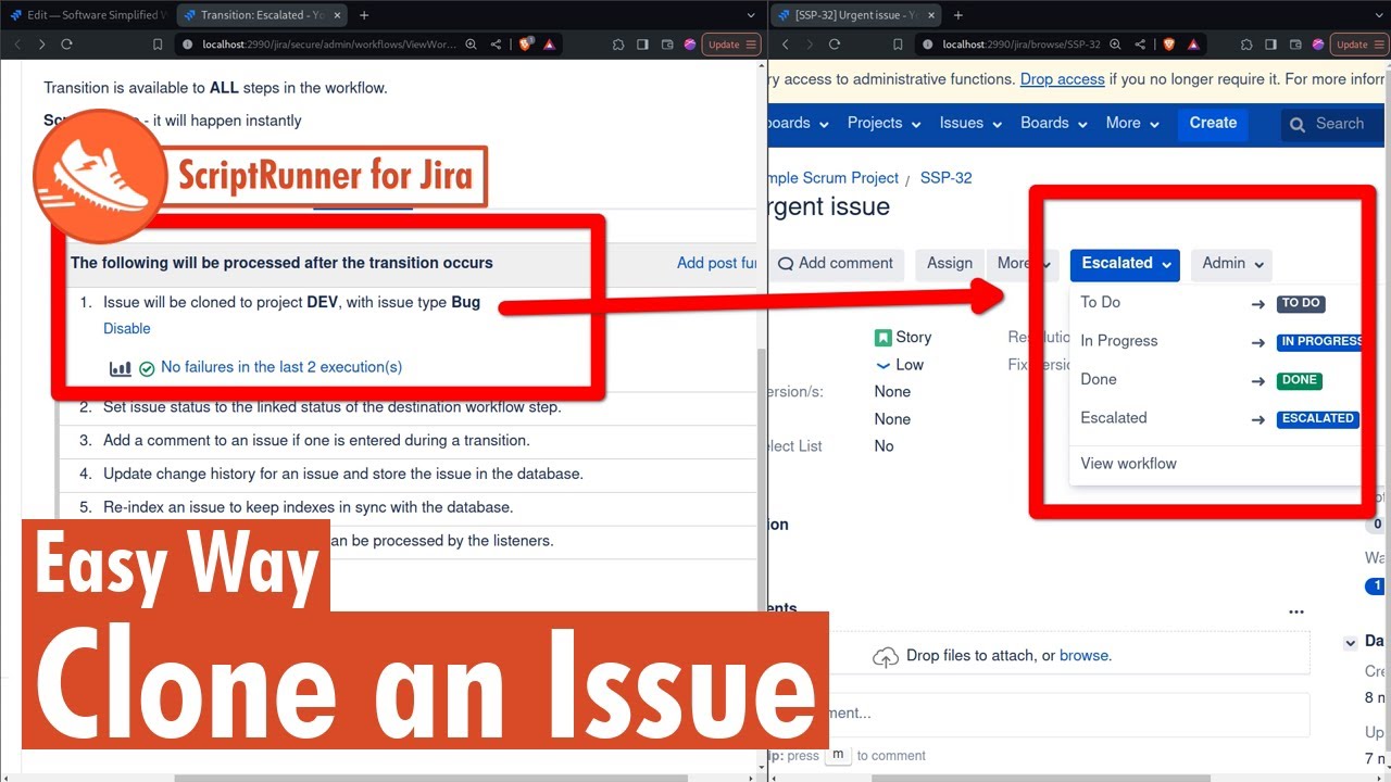 Scriptrunner for Jira - Clone an Issue easy way - YouTube