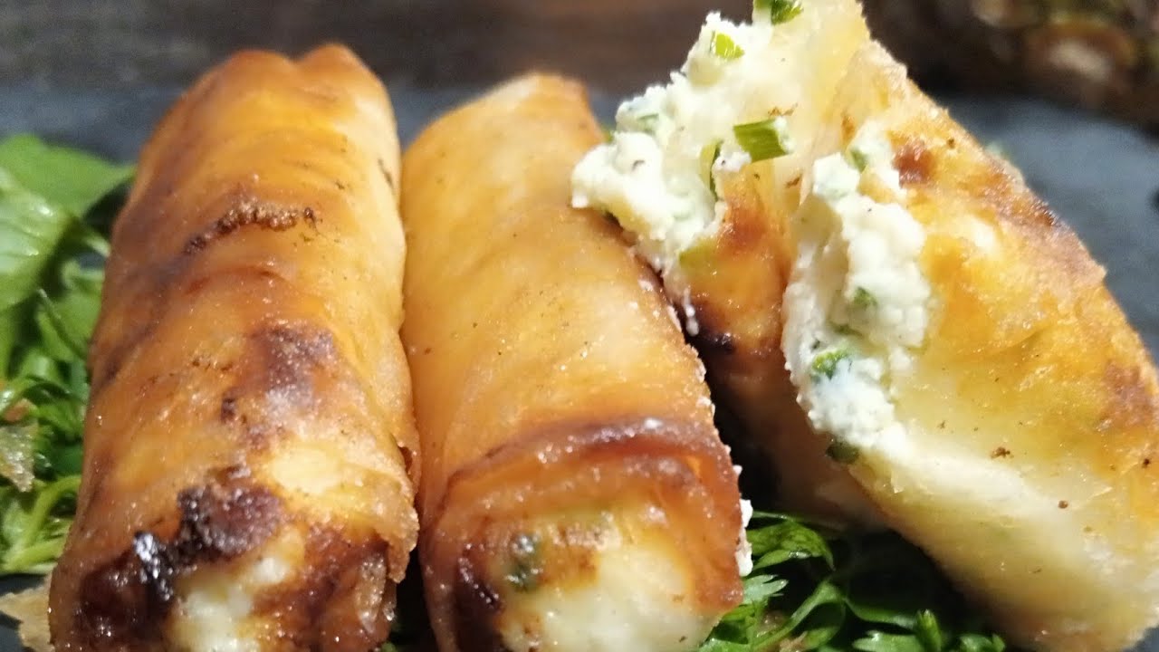 recettes de nems fromage او سيگار بالجبن جربوهم وردو عليا - YouTube