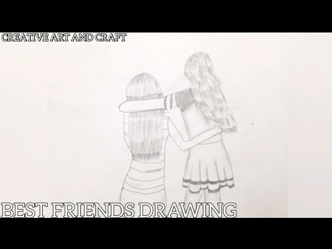 How To Draw A Best Friends Drawing | Beautiful Drawing | Best Friends ...