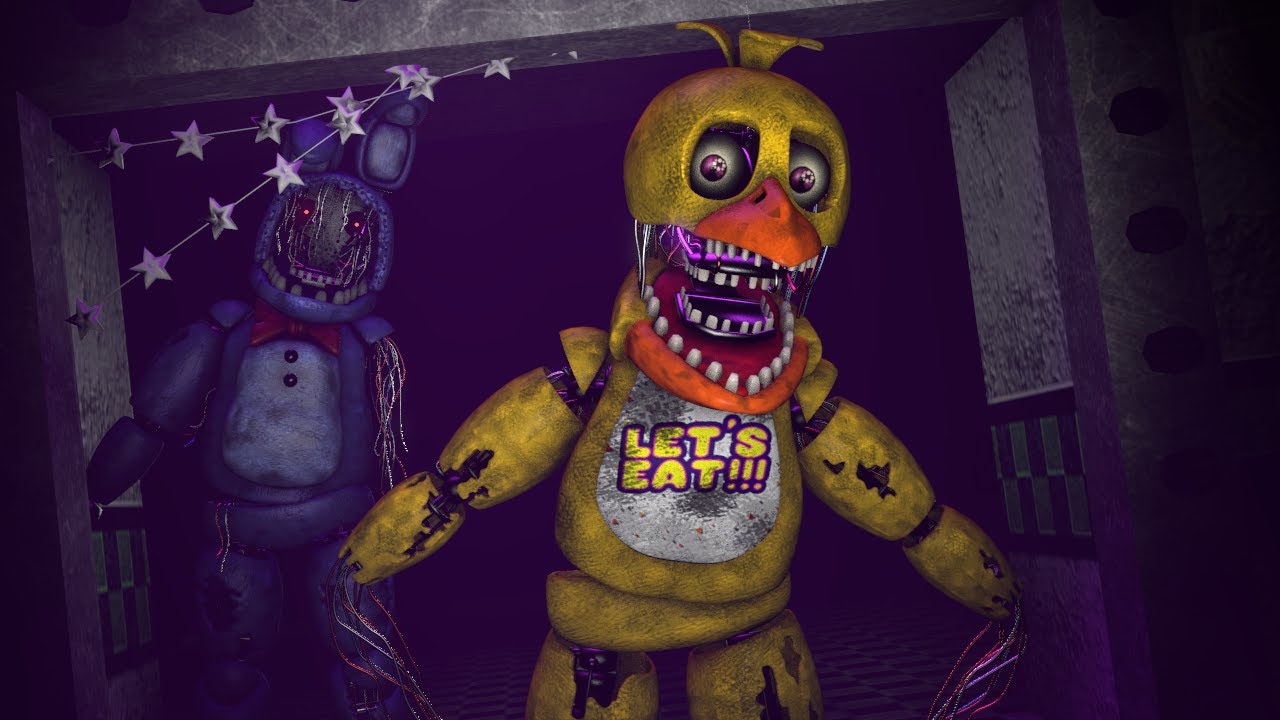 FNAF/SFM (Remake) Withered Chica and Withered Bonnie Poster - YouTube