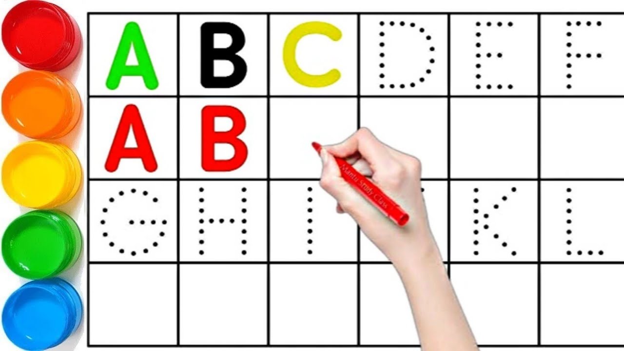 ABCDEFGHIJKLMNOPQRSTUVWXYZ , Easy Draw and Paint Alphabet A to Z ...