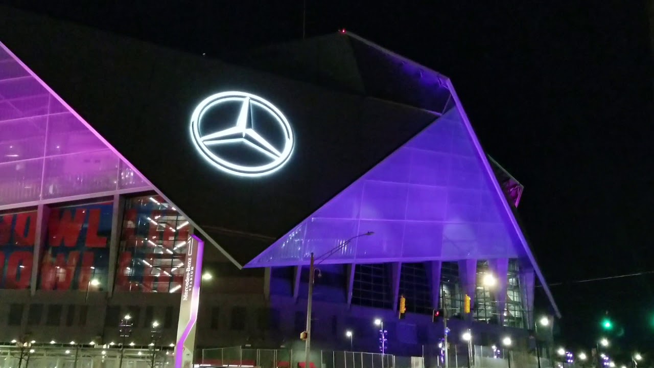 New pedestrian bridge at Mercedes-Benz stadium - YouTube