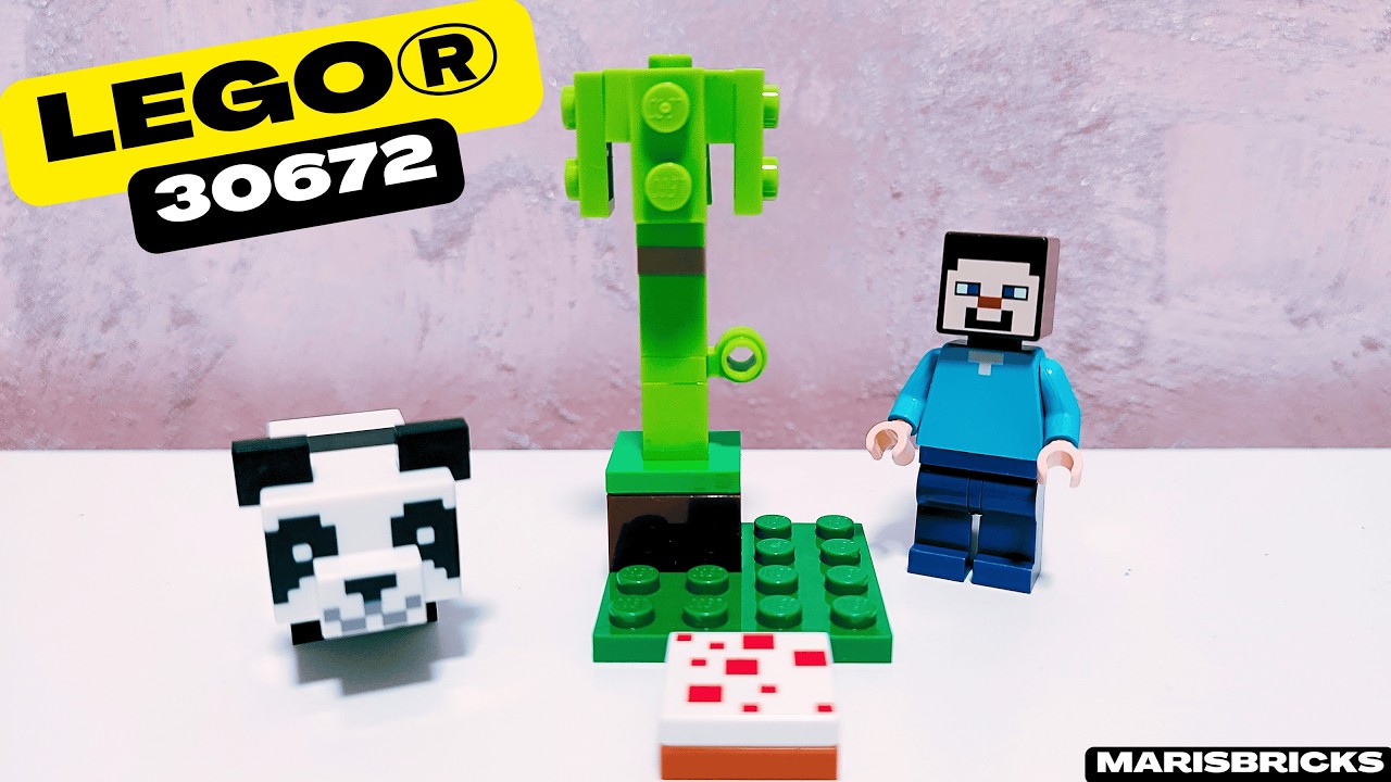 LEGO Minecraft Steve and Baby Panda 30672 - YouTube