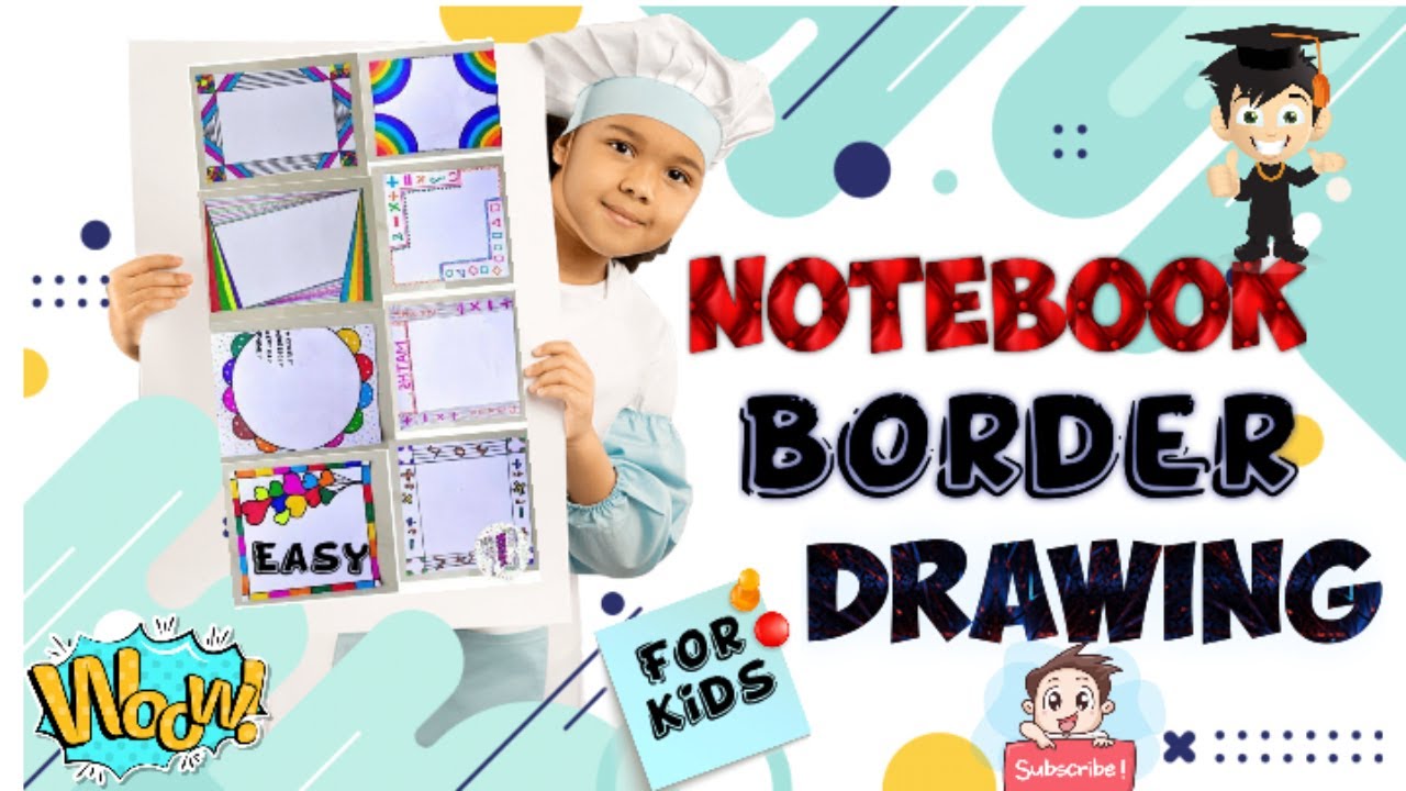 Easy Notebook Border Drawing For School Project | Kids Art Tutorial ...