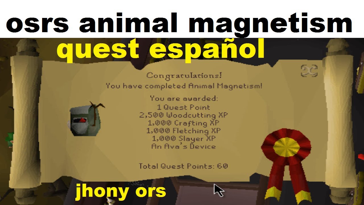 osrs ANIMAL MAGNETISM quest runescape español - YouTube