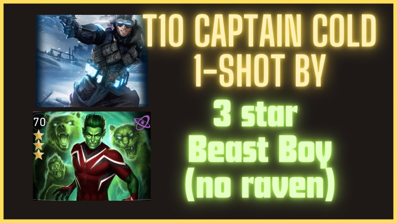 T10 Boss CC Captain Cold one shot by 3 star Beast Boy | League raid ...