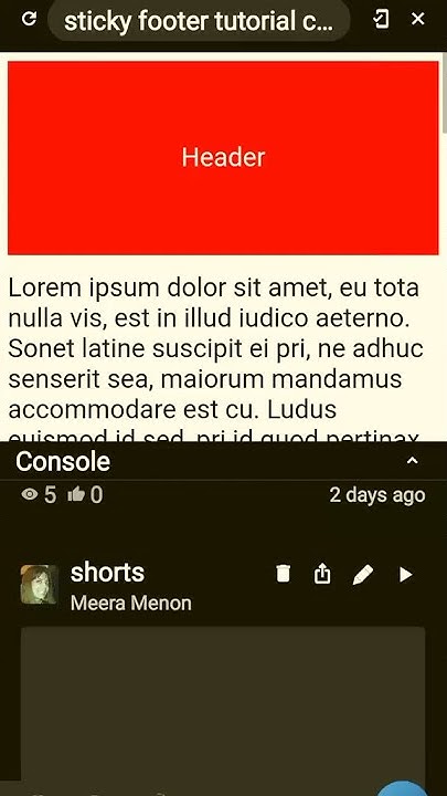 Css Sticky Footer Shorts Css Howto Css3 Shortsvideo Footer Flexbox Htmlcss Webdesign 