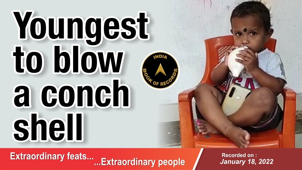 Youngest to blow a conch shell - YouTube