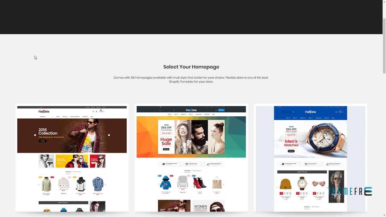 Flexible - Multi-Store Responsive Section Based Shopify Theme - YouTube