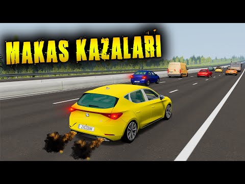 MAKAS ATARKEN KAZA YAPTIM // SEAT LEON FR // ARAÇ PERT // BeamNG.drive