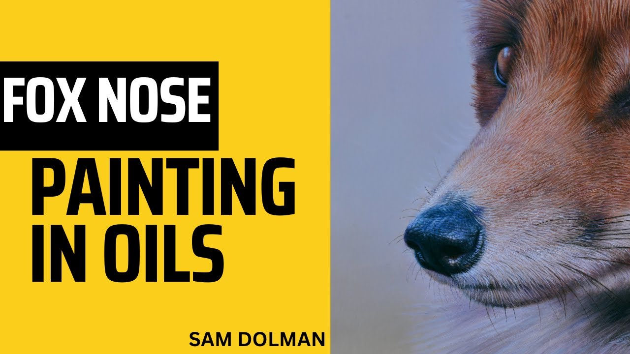 HOW I paint the fine details of a FOX nose realistic animal painting ...