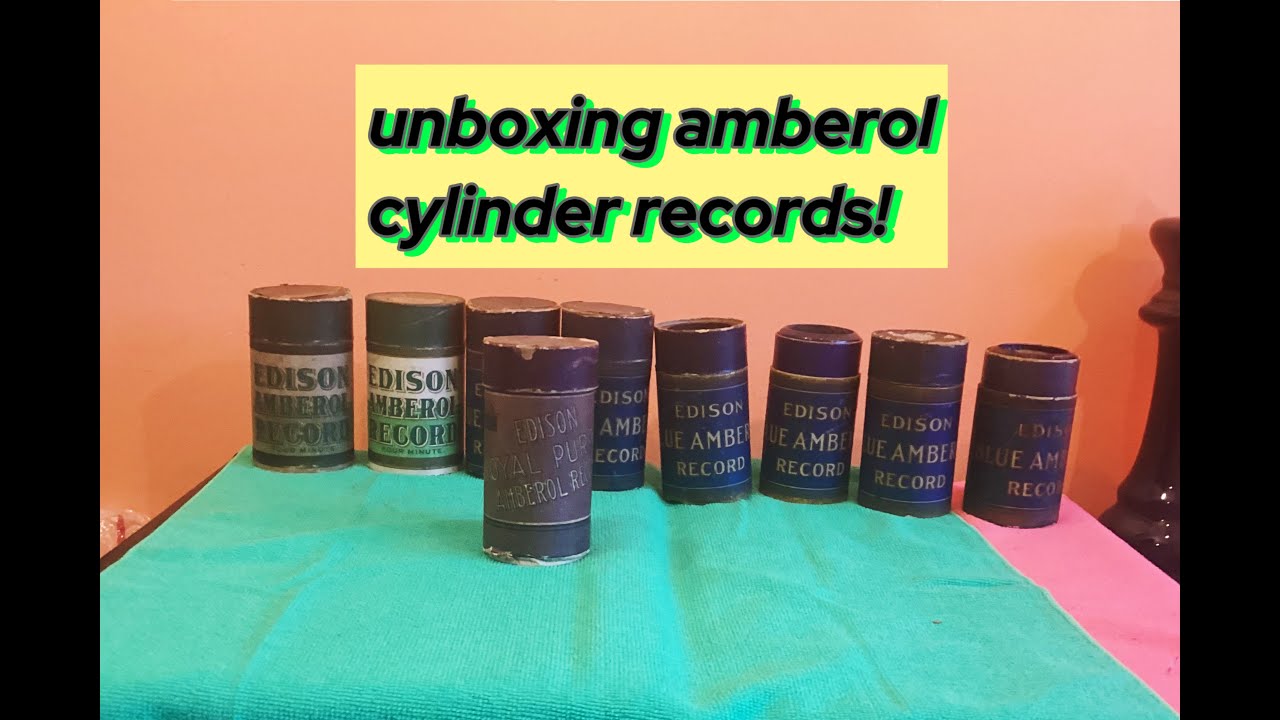 unboxing 7 amberol cylinder records! including a purple amberol! - YouTube