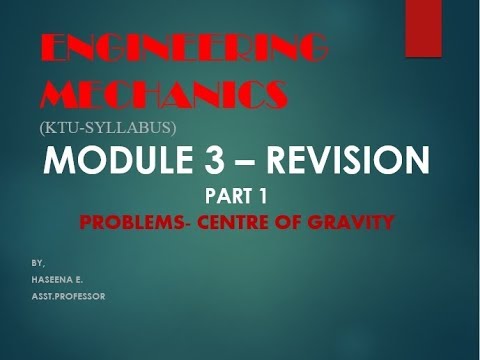 ENGINEERING MECHANICS (KTU SYLLABUS) MODULE 3 - REVISION PART 1 - YouTube