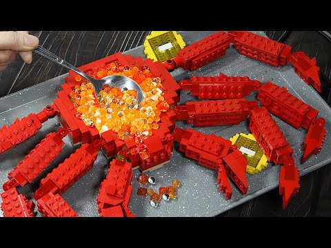 Amazing Cook a LEGO GIANT KING CRAB 🦀 Lego Seafood in Real Life Stop Motion Cooking & ASMR