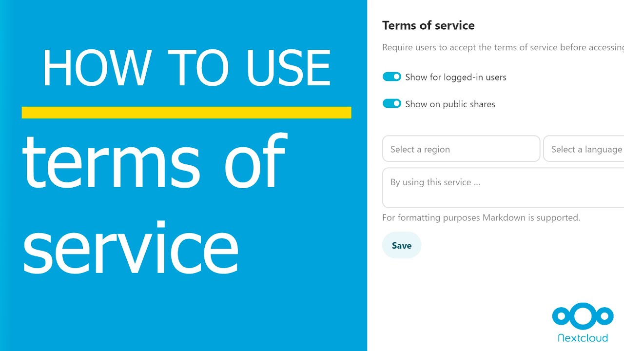 How to use terms of service App in Nextcloud - YouTube