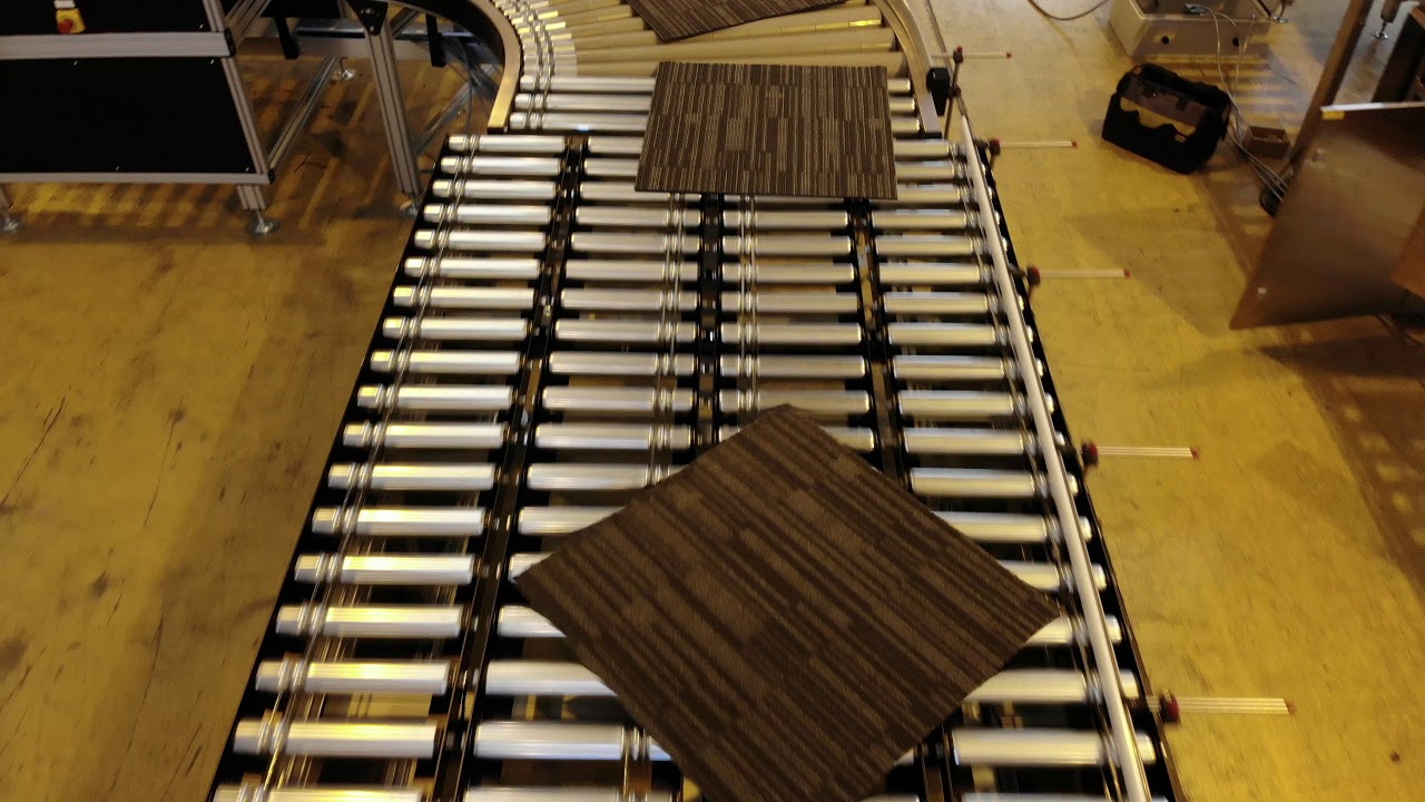 Carpet Tile Turning Line - YouTube