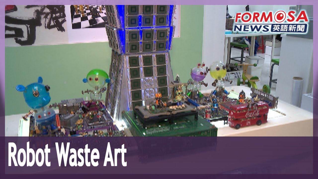 Robot art is born from electronics waste in a recycling workshop - YouTube