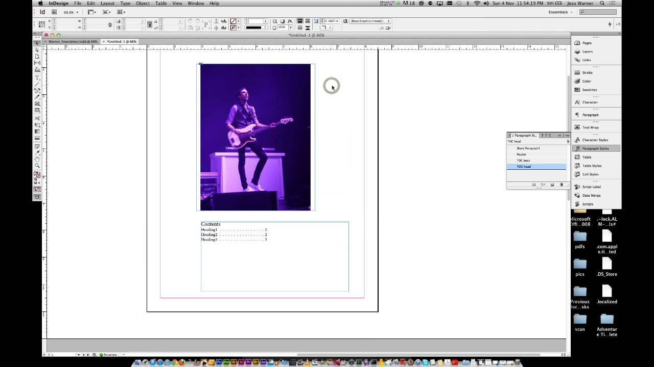 InDesign CS6 caption and Table Of Contents - YouTube