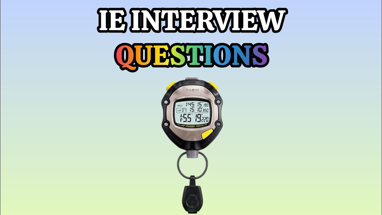 IE Interview Questions in Garment Industry - YouTube
