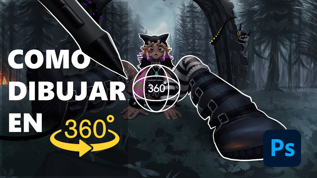 Como hacer DIBUJOS 360 grados TUTORIAL photoshop nessdraw - YouTube