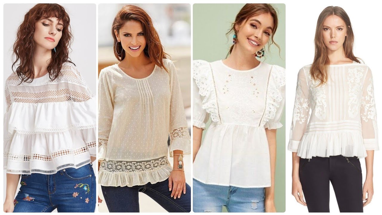 Beautiful and stylish lace net tops for girls - YouTube