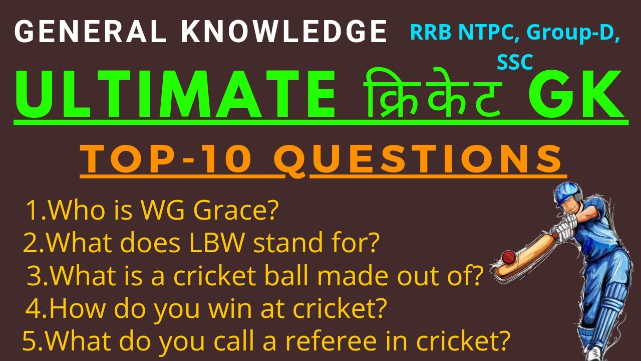 Cricket General Knowledge In English | Cricket quiz questions and ...