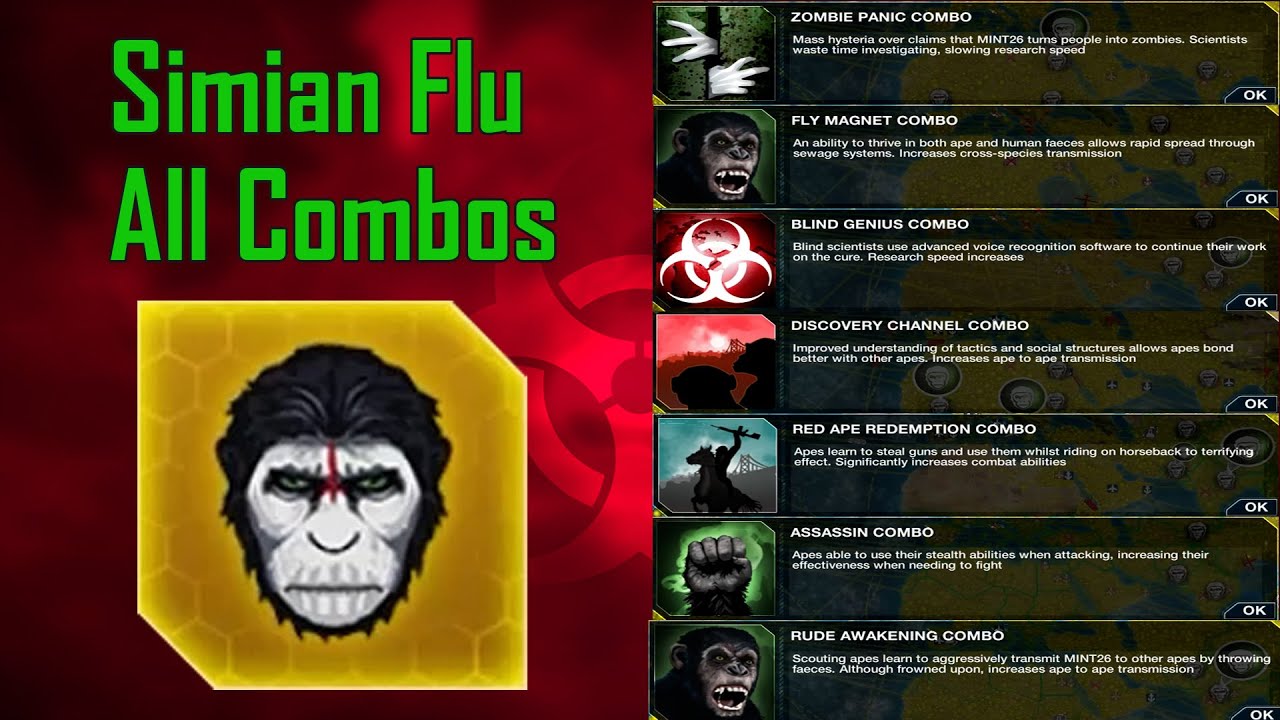 Plague Inc Evolved: Simian Flu All Combos - YouTube