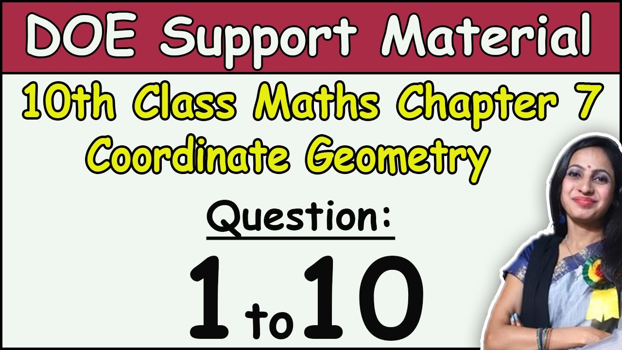 Doe support material solution | Cbse class 10 Maths Chapter 7 Coordiante Geometry Ques 1 to 10 ...